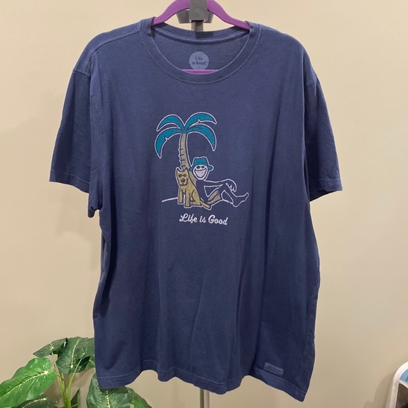 Life Is Good | Shirts | Life Is Good Navy Blue Tee With Jake And Rocket ...